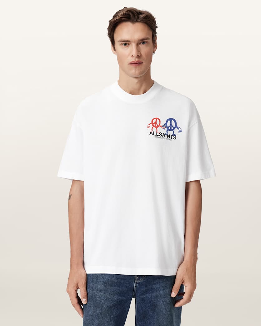 Bedfellow Oversized Graphic T-Shirt Optic White | ALLSAINTS US